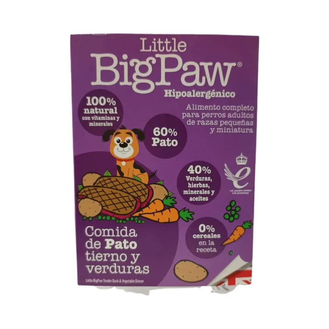 Little Big Paw Perro Bandeja Pato y vegetales 150gr – Alimento Húmedo ...